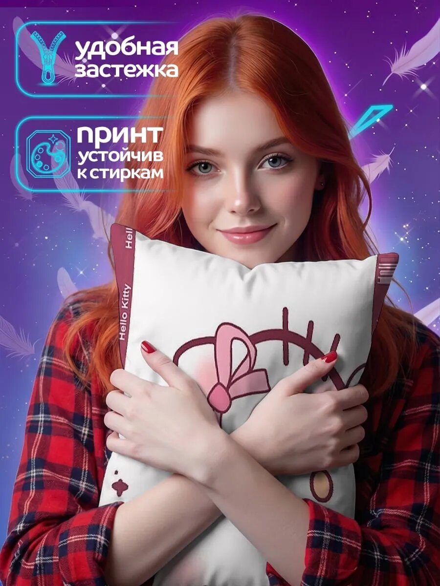 Подушка дакимакура Hello Kitty бантик — фото 1