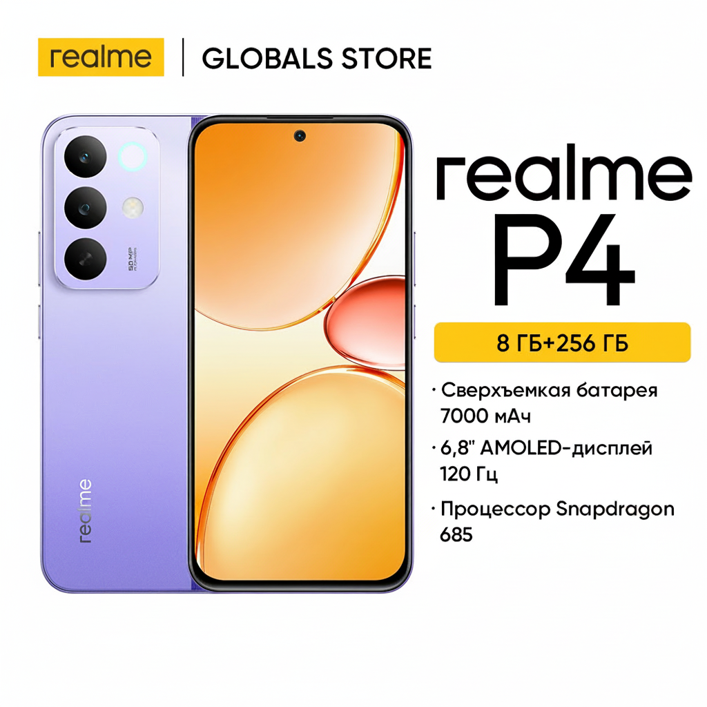 Смартфон Realme P4 4G, 8/256ГБ