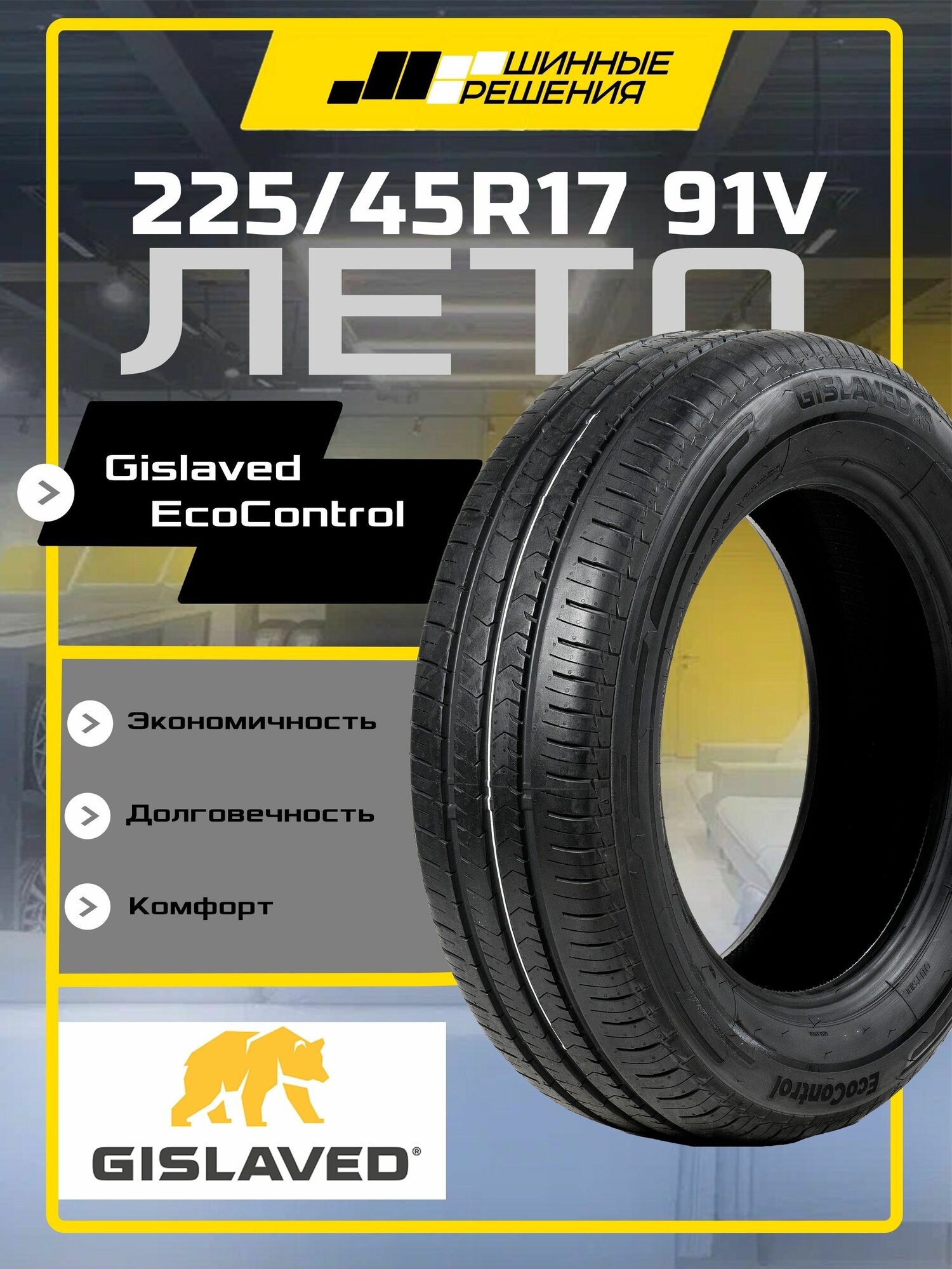Шины летние 225/45R17 91V Gislaved EcoControl FR, летняя автомобильная резина