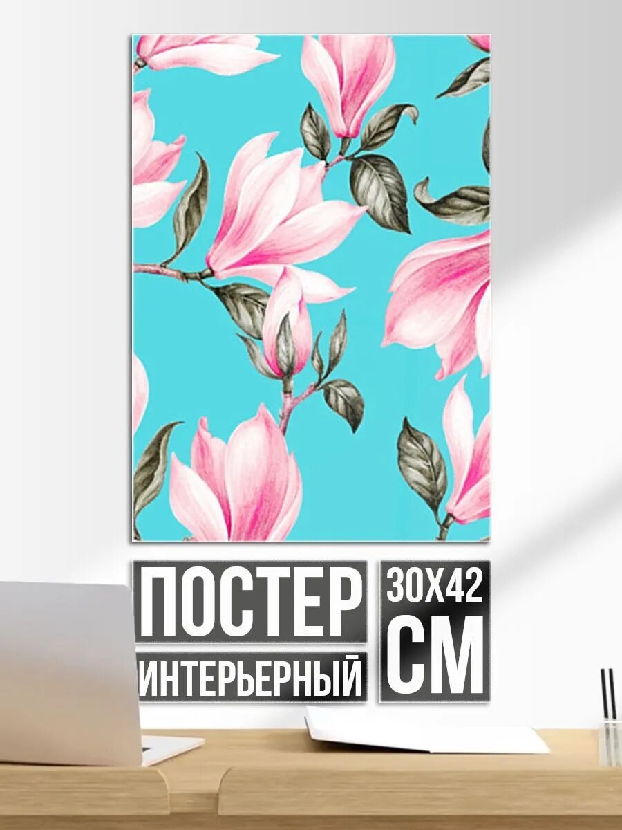 Постер на стену Весна. Цветение Магнолии