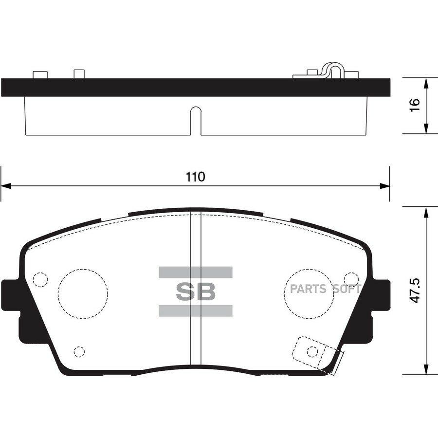 SANGSIN BRAKE SP1405 Колодки тормозные KIA PICANTO 11- передние