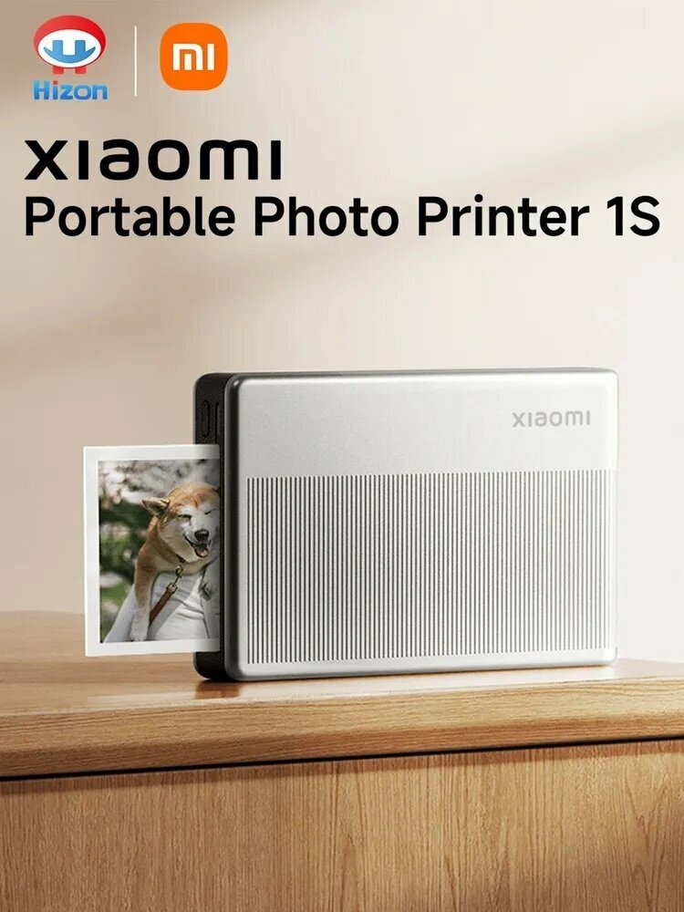 Xiaomi Мини-принтер Portable Photo Printer 1S AR ZINK Портативный цветной Мини фотопринтер Глобальная версия термо, Цветной