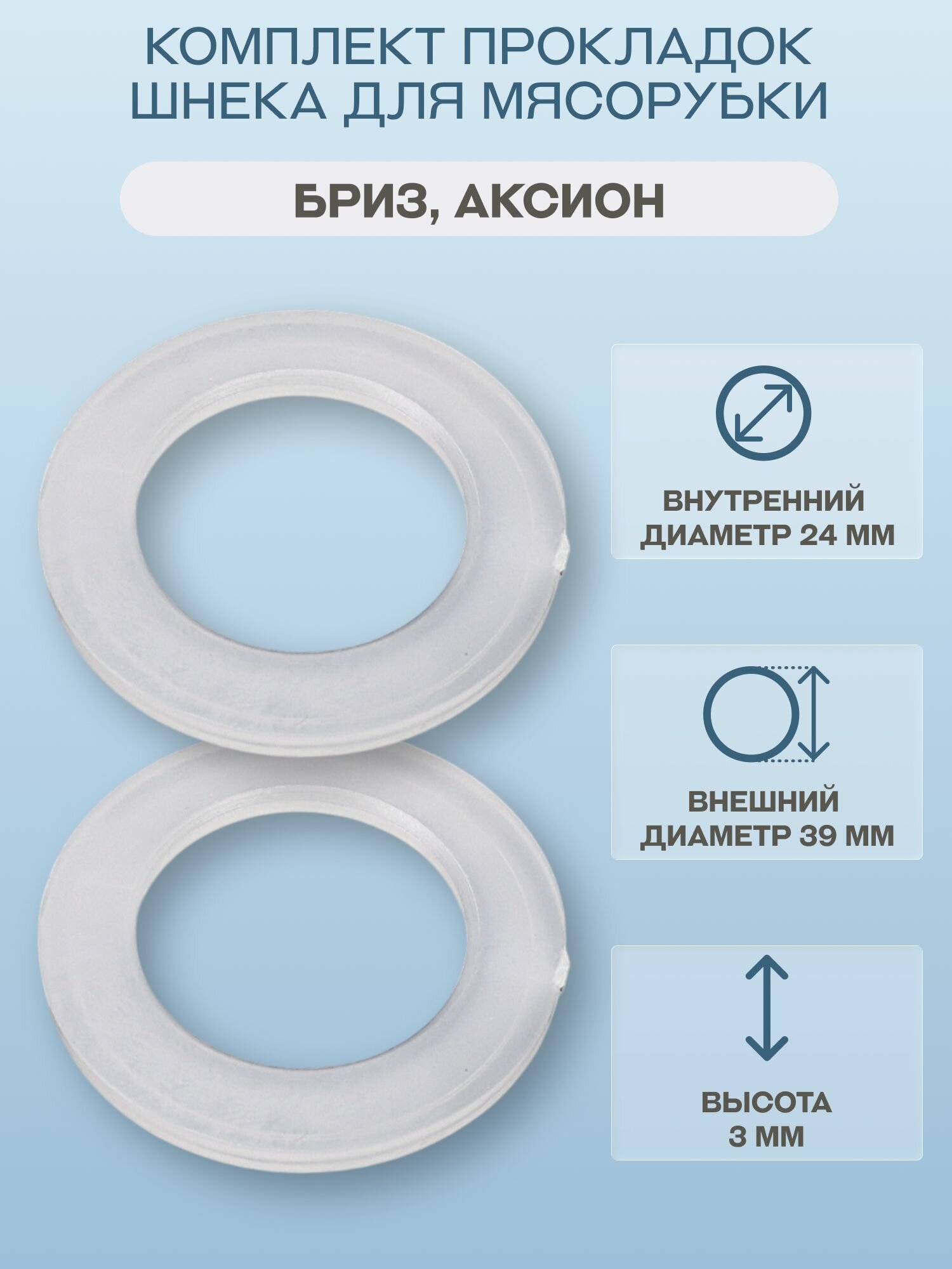 Прокладка шнека для мясорубки Бриз, Аксион (комплект 2 штуки)