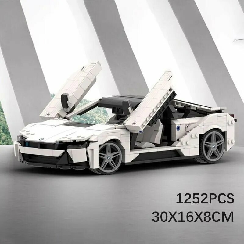 Строительные блоки MOC, BMW i8, обучающие частицы, пластиковая конструкция, из которой можно строить модели, сборные модели детских игрушечных блоков