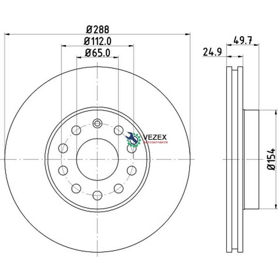 BEHR-HELLA 8DD355109-581 Тормозной диск с покрытием, передняя ось 2шт