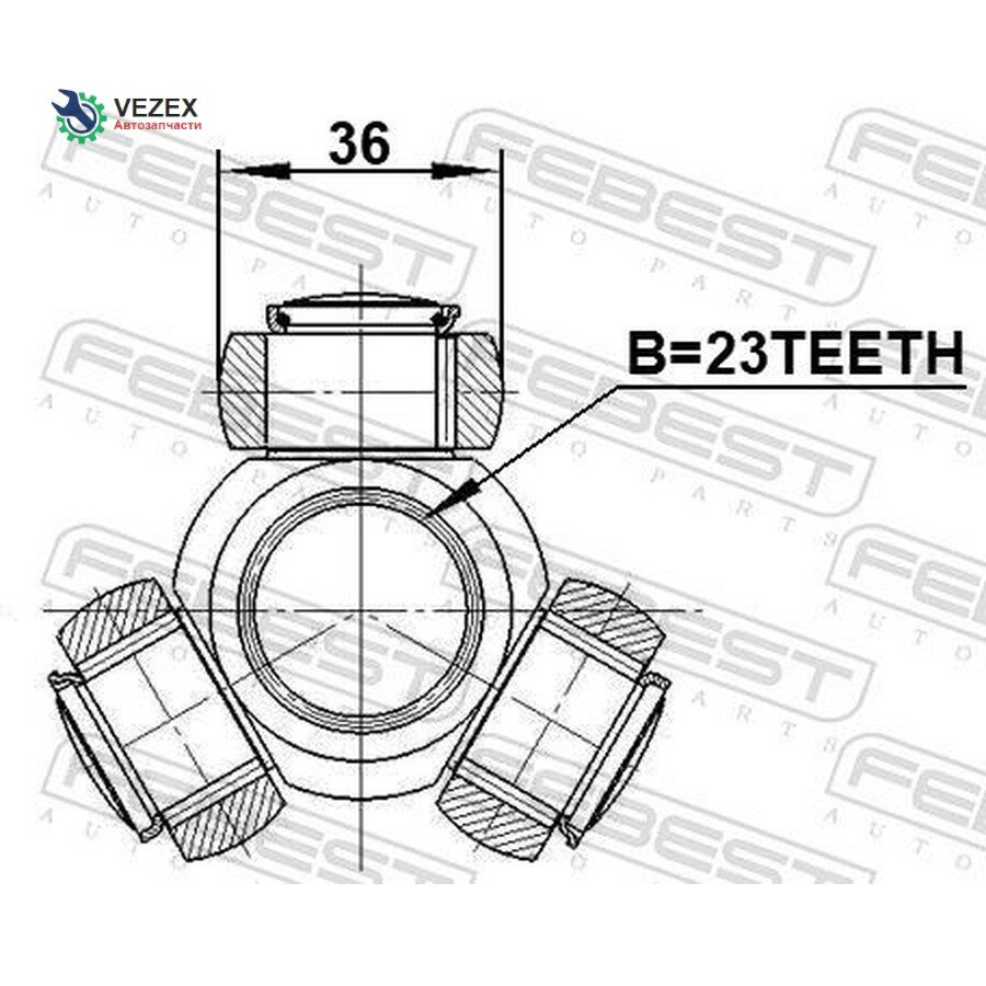 FEBEST 1216-CRE16 Трипоид 36X26