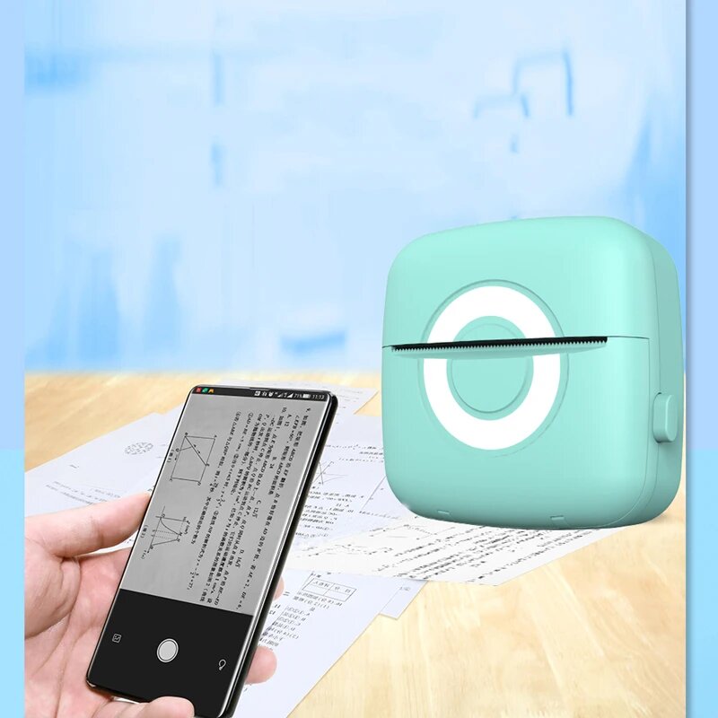 Портативный термопринтер X6 Mini HD Bluetooth C13 BLUE