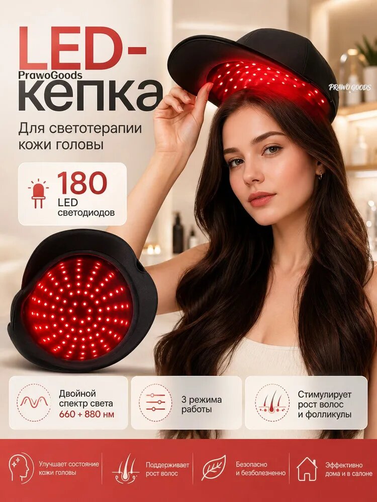 Кепка для роста волос/против выпадения волос, инфракрасный