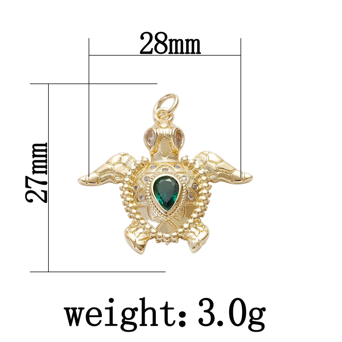 2 шт. подвески черепах из латуни LJRIVER DZ1335-15-Gold