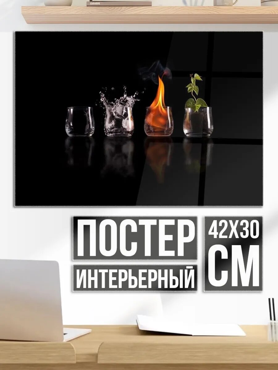 Плакат постер Четыре стихии