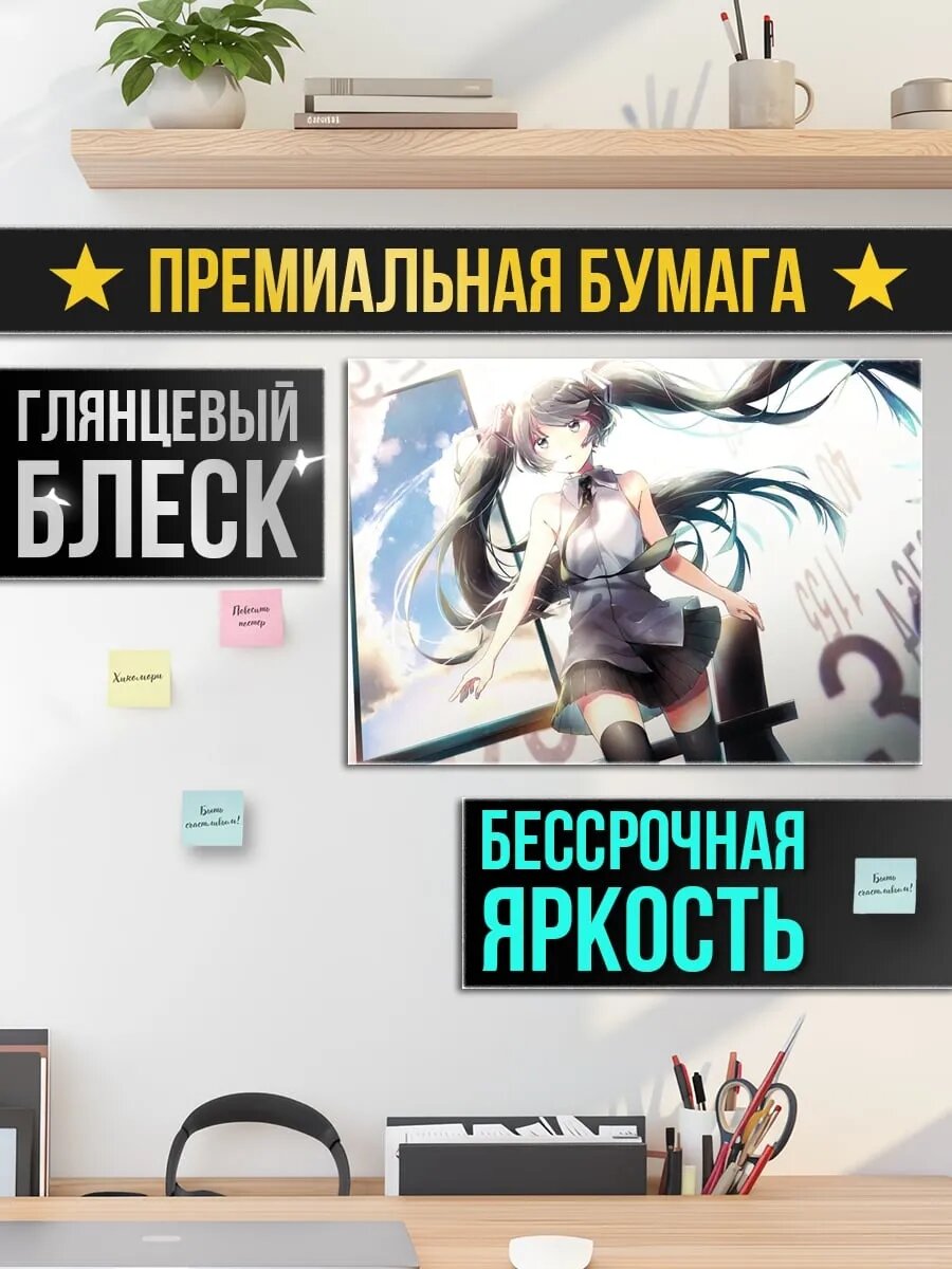 Плакат постер Аниме девушка цифры — фото 1