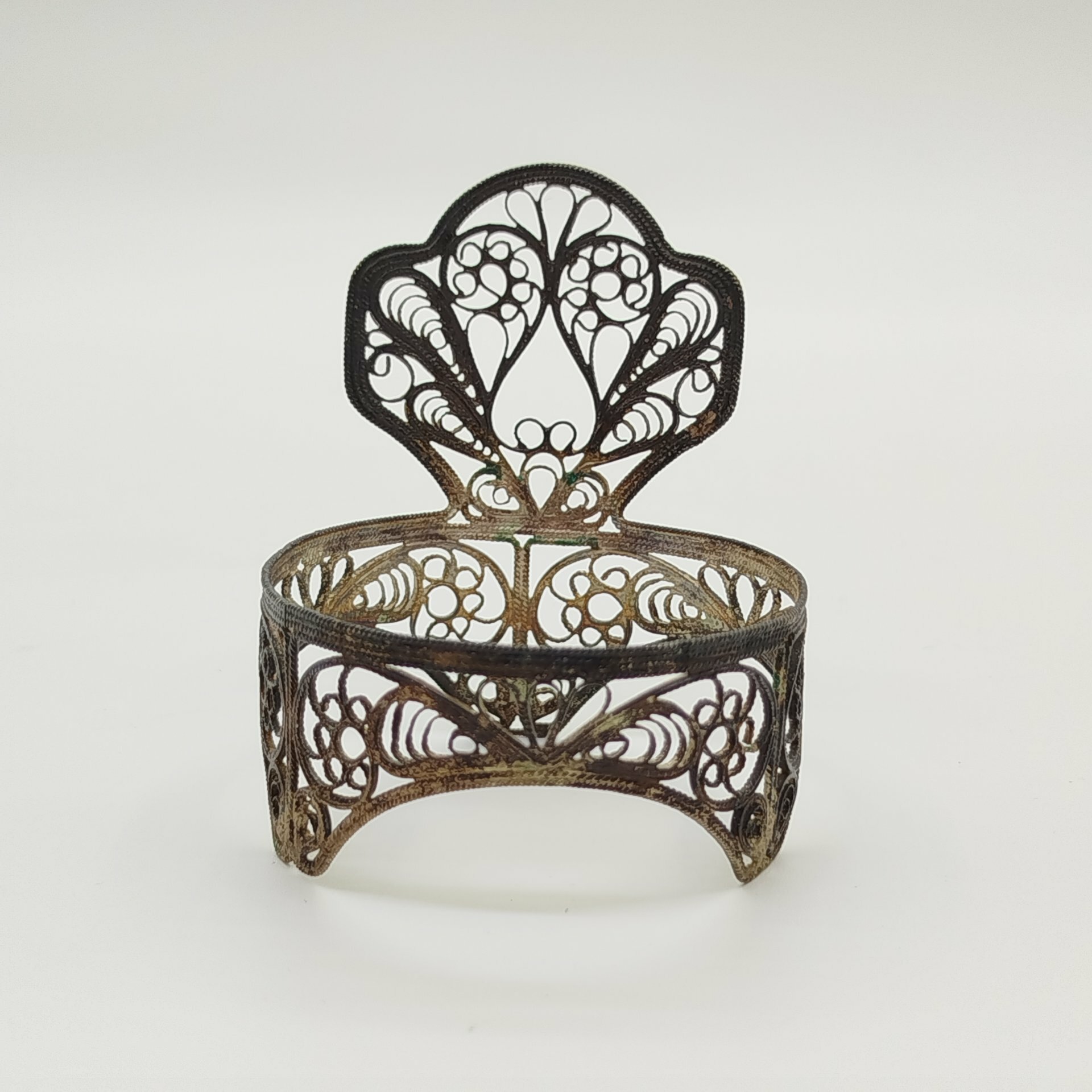 Оплетка для солонки в технике ажурная скань, металл, СССР, 1960-1980 гг.