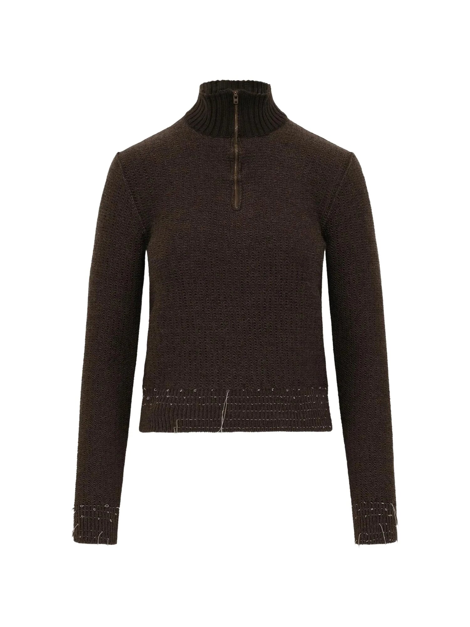 Свитер Quarter-zip frayed-detail sweater