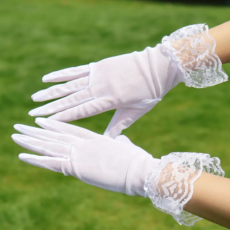 Женские полупрозрачные кружевные перчатки HVATILAW Белый, White