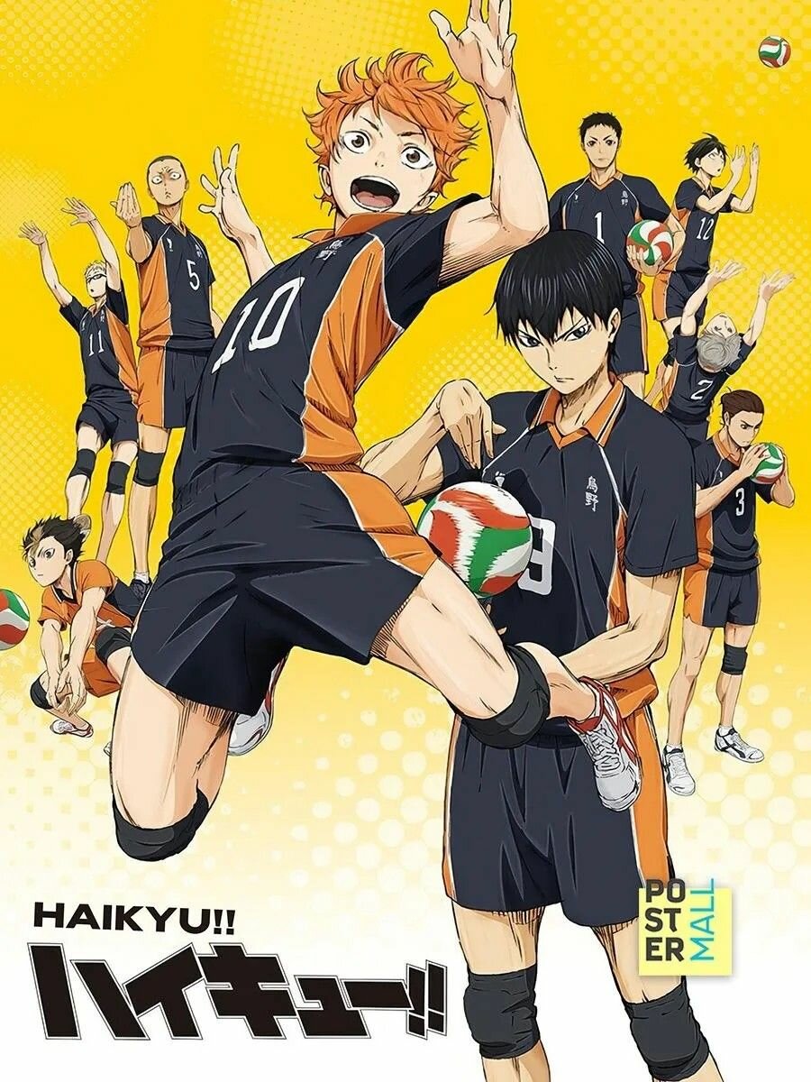 Постер для интерьера на стену (40х50 см) Аниме "Волейбол" (Haikyuu!)