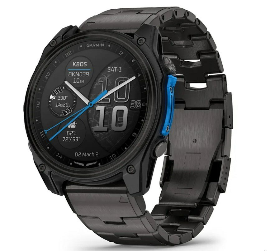 Авиационные смарт-часы Garmin D2 Mach 2 51 mm Carbon Gray DLC Titanium with Vented Titanium Bracelet