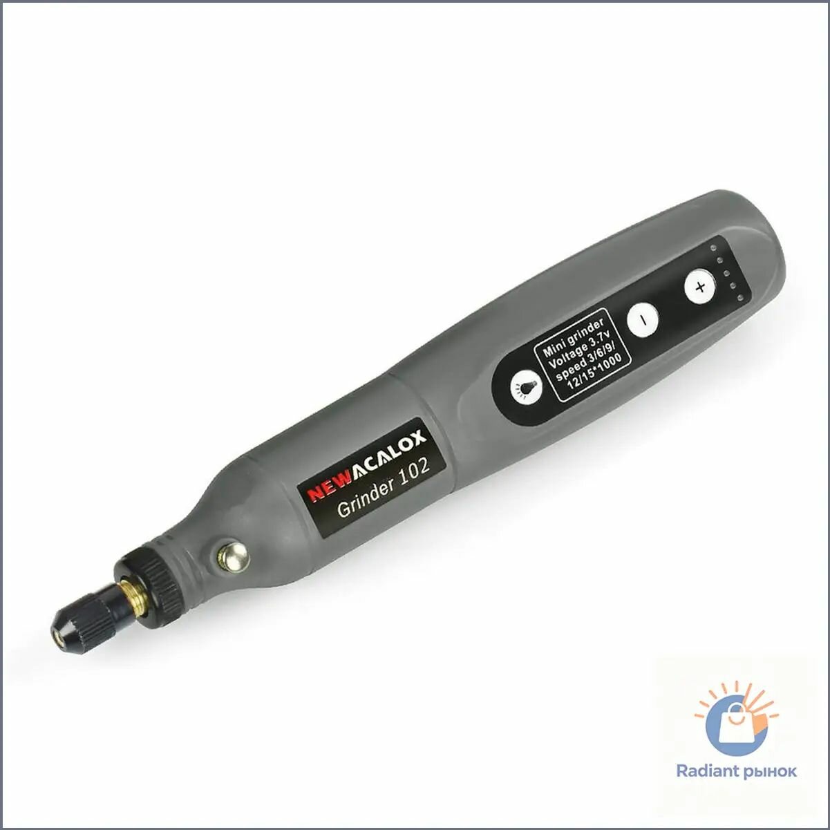 Мини дремель с регулировкой скорости, USB, 2000 мА ч, 26 насадок, серый цвет