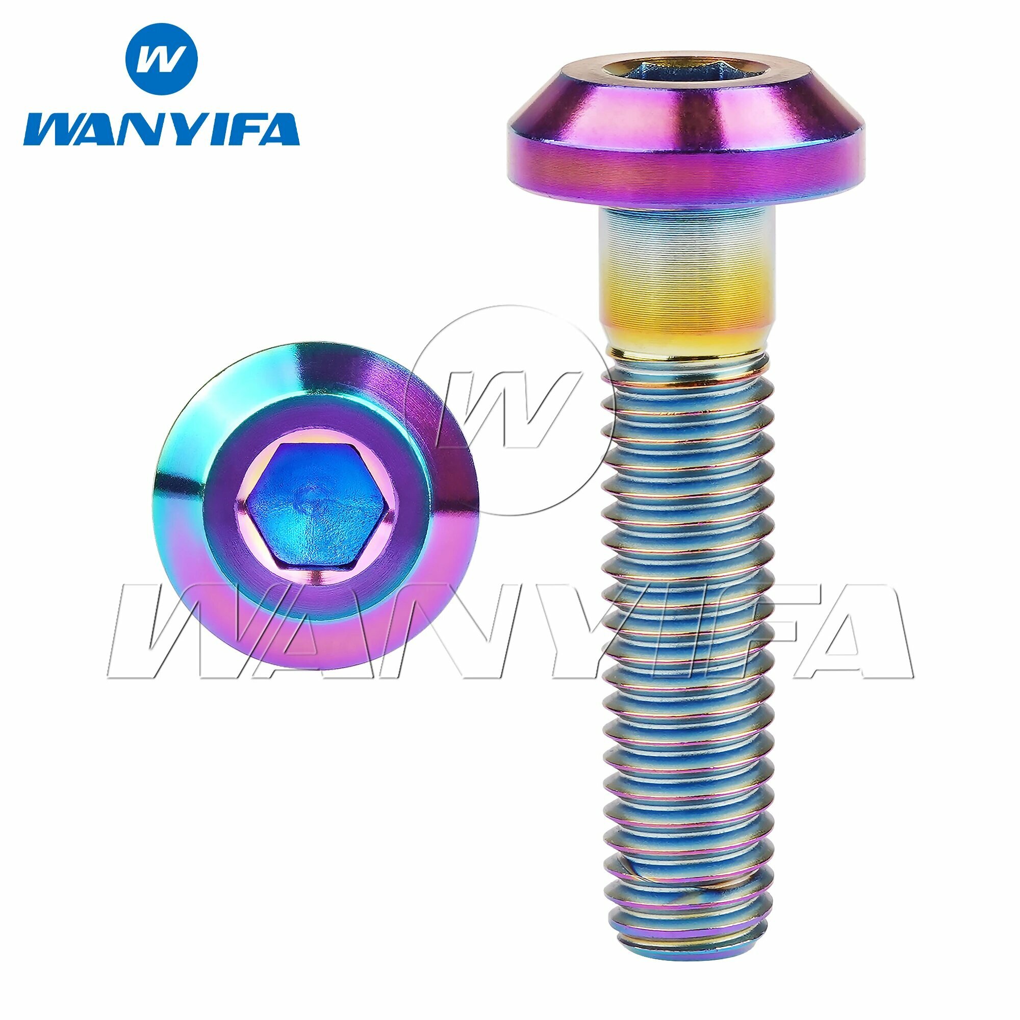 Wanyifa титановые болты M6/M8x12 15-40 мм для дисковых тормозов M8, Rainbow(PVD), 20mm