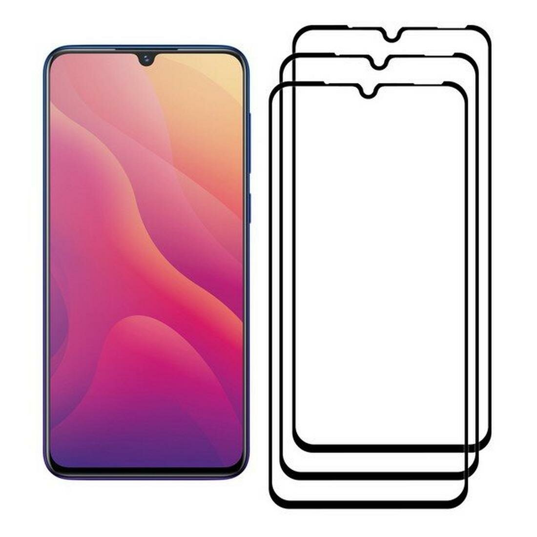 Комплект из 3х стекол Full Glue Premium Krutoff для Vivo V11/V11 Pro/X23 черное