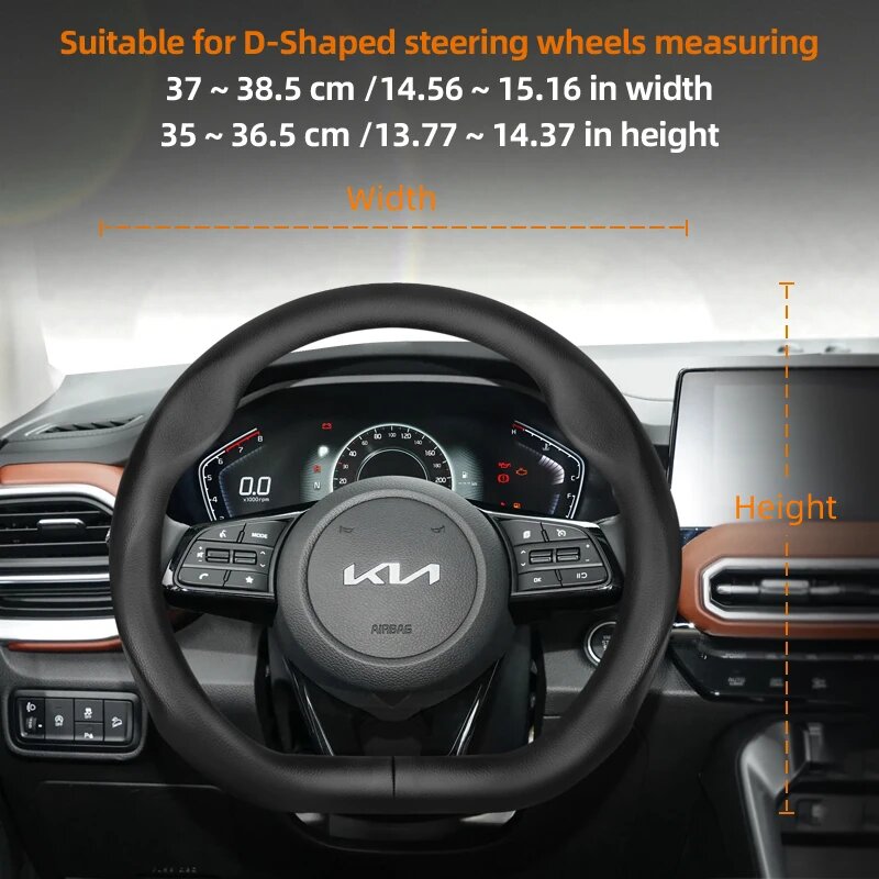 Для KIA круглый D-образный чехол на руль, ультратонкий Fit Ceed Sportage 3, Picanto Black D Classic