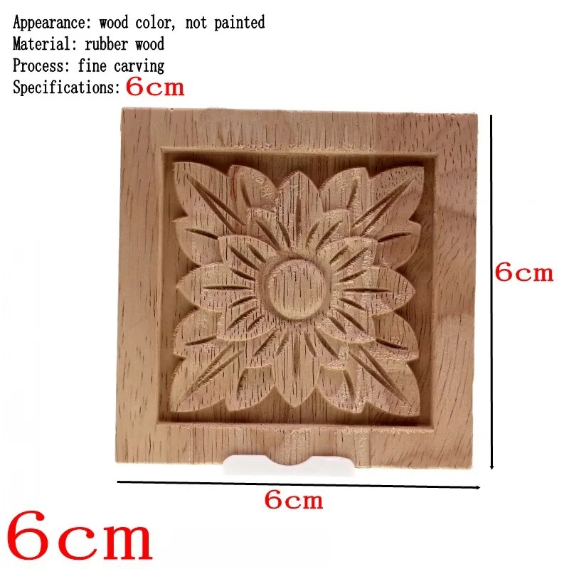 RUNBAZEF деревянная резная угловая аппликация 2PCS, 6cm
