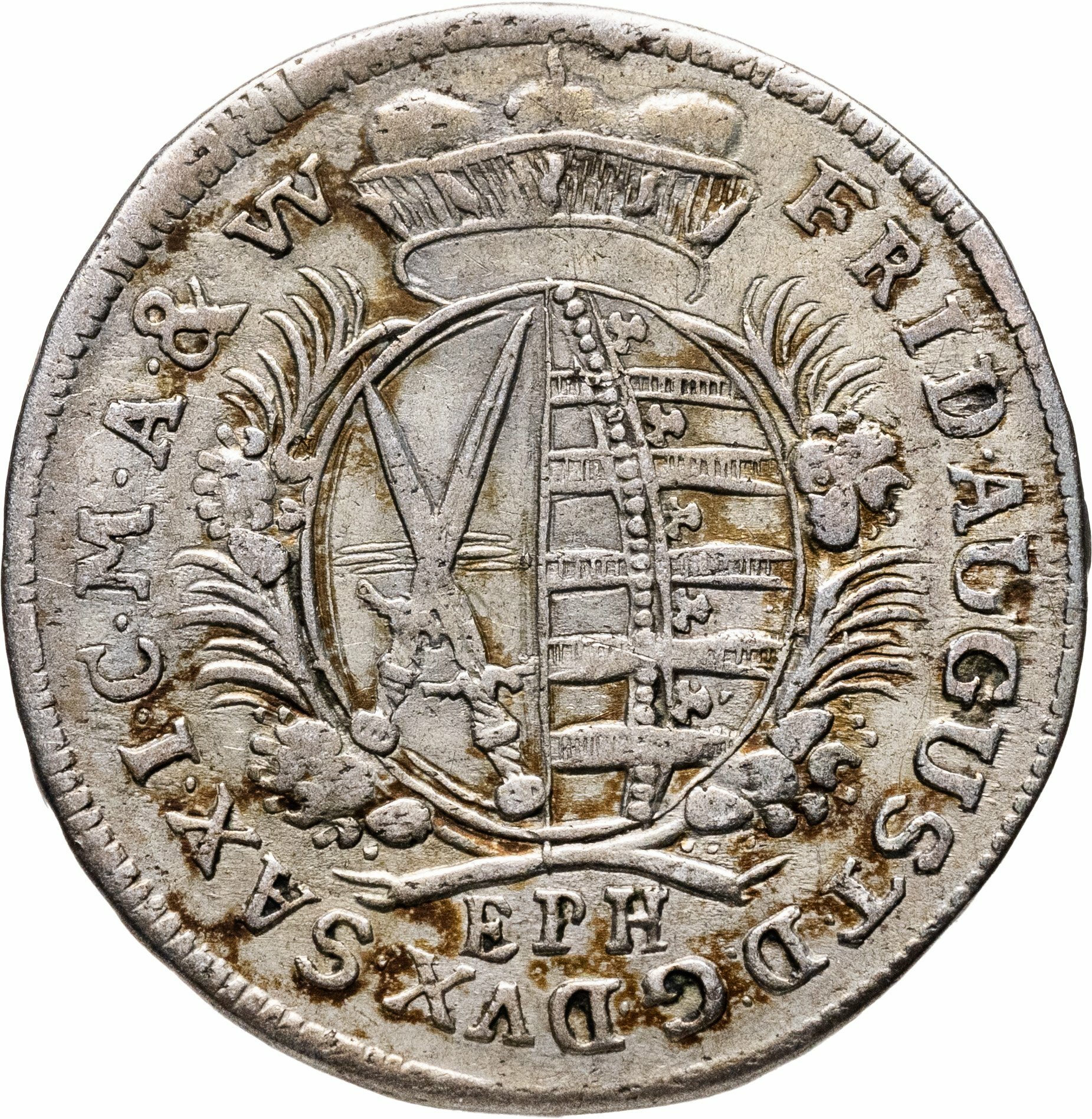 Саксония 1/12 талера thaler 1695, Серебро 999, в сохранности VF-XF