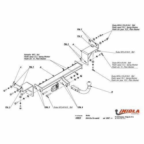 Фаркоп OPEL (ASTRA J htb. ) IMIOLA K023