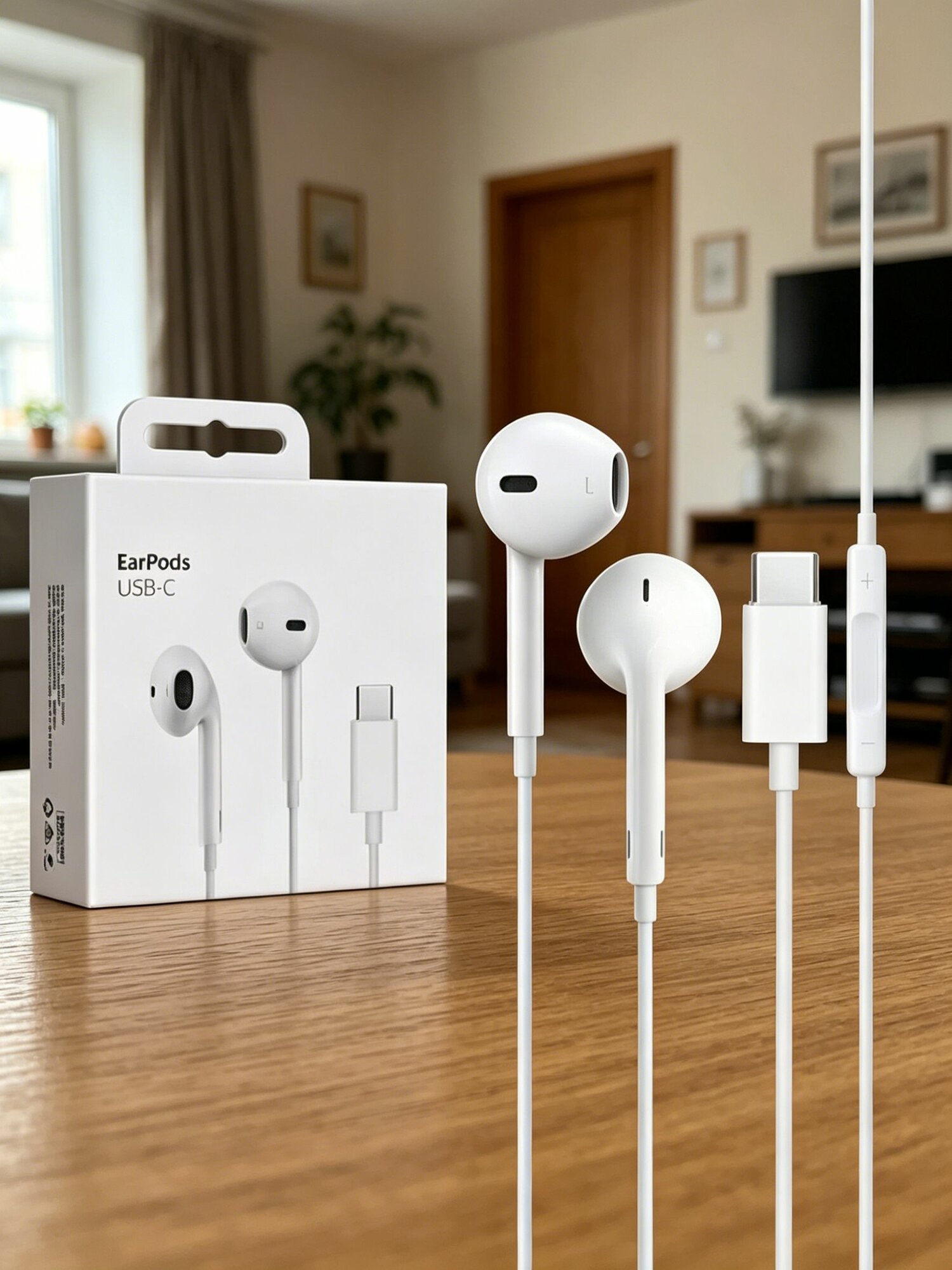 Наушники проводные с микрофоном, USB Type-C, белый