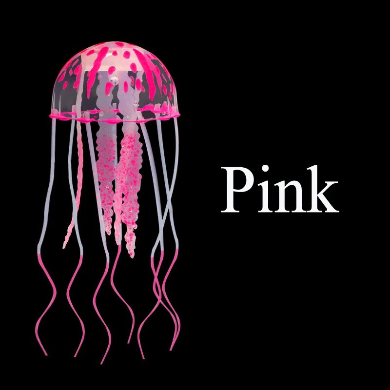 Светящаяся силиконовая медуза для аквариума Pink Jellyfish