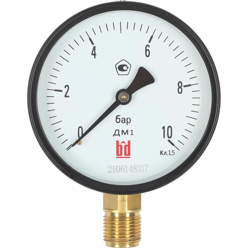 Манометр ДМ 1 Т2 100 Р (0-10) бар, кл.1,5 G1/2 BD 1151100014