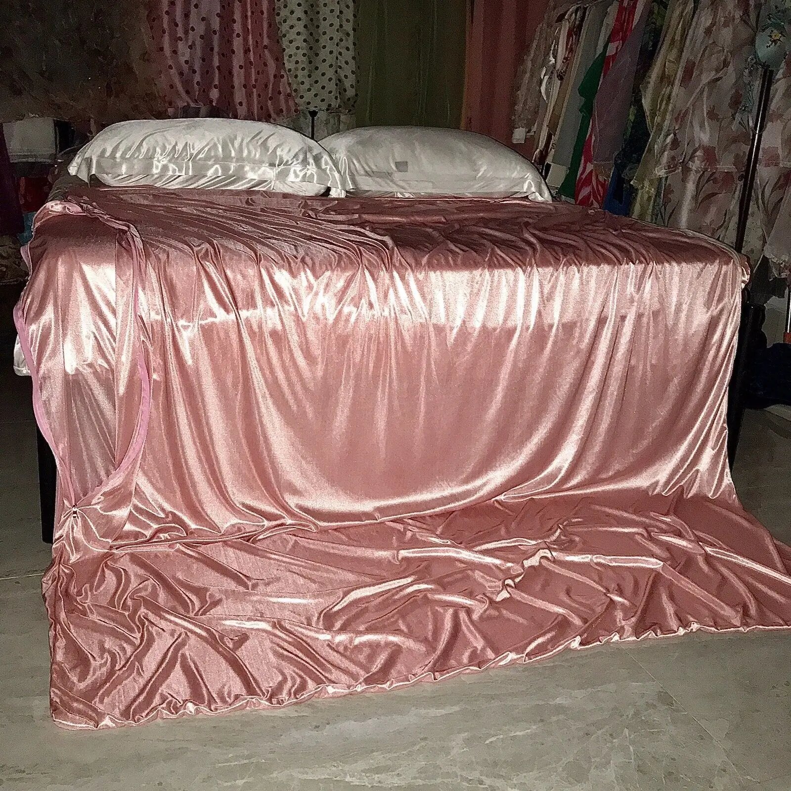 Глянцевый сатиновый шелковый пододеяльник Ice Cool Розовый, Pink