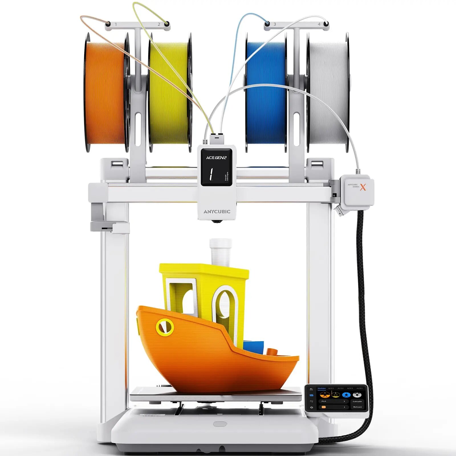 3D-принтер ANYCUBIC Kobra X Многоцветный 3D-принтер Четырехцветный FDM Высокоскоростной настольный 3D-принтер