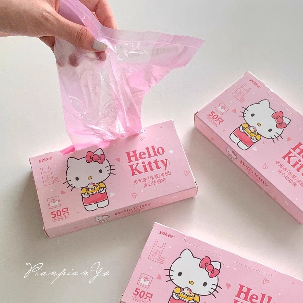 Мешок для мусора, Sanrio, одноразовый, портативный, автомобильный, пластик, 3 коробки