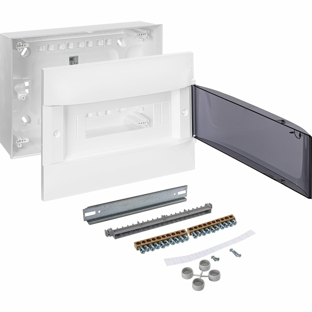 Пластиковый щиток Legrand Practibox S Навесной 1X12 Дымчатая дверь 135611 — фото 1