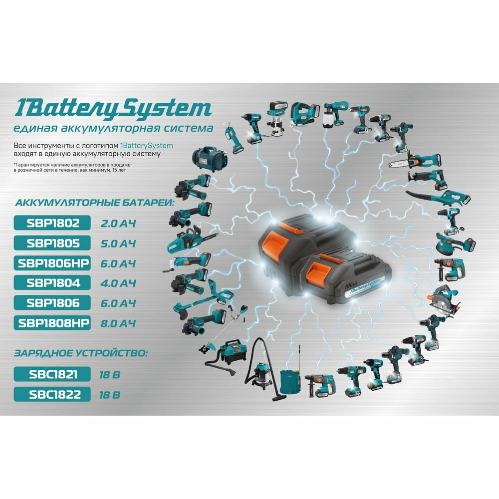 Аккумулятор 1BatterySystem (18 В; 4 Ач) Sturm SBP1804 — фото 1