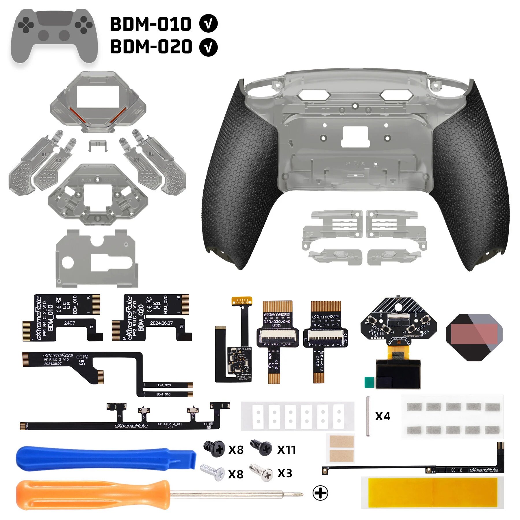 EXtremeRate набор кнопок для PS5 контроллера, Clear Black