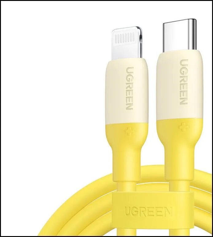 Кабель USB Type-C/Apple Lightning UGREEN, 1 м, желтый