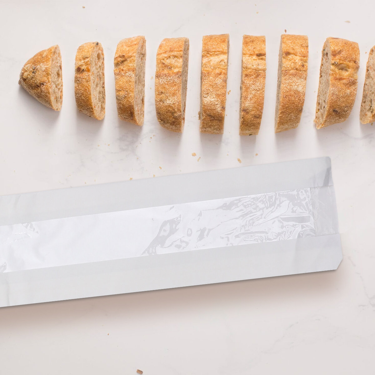 25 Штук Бумажные Пакеты Для Хранения Продуктов С Прозрачным Окном 60X10X0 1Cm