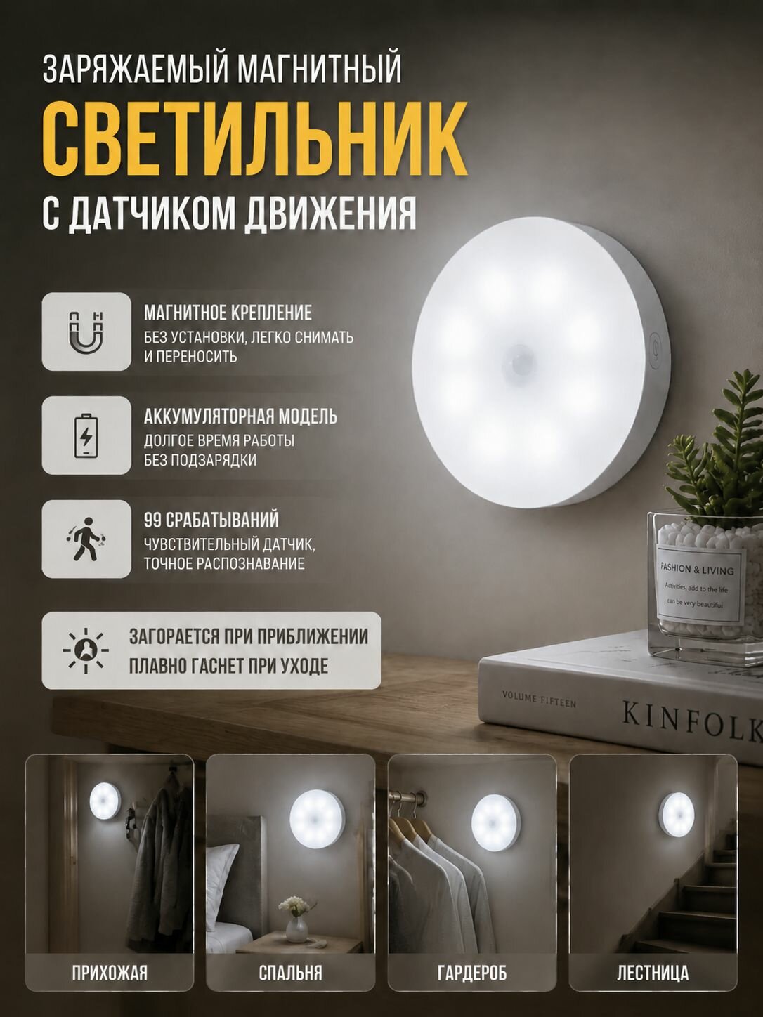 Настенный светильник, 3 Вт