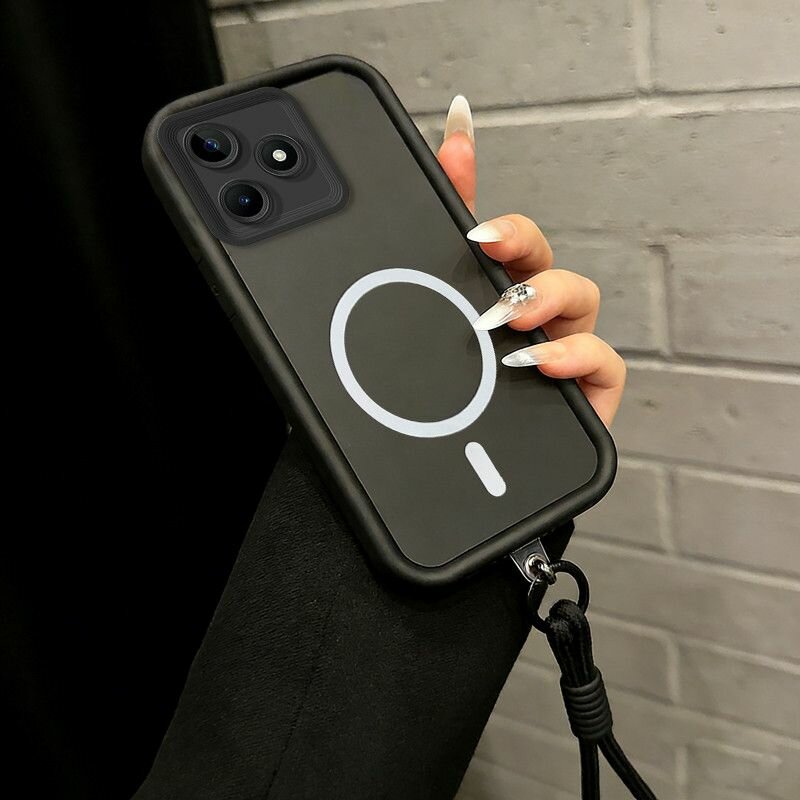 Чехол на Realme C53 5G Realme c51 Realme Note 50 5G Мягкая оболочка, совместимый с MagSafe (магсейф), с шнурок, противоударный JTDTGSBS01 накладка магнитное крепление беспроводная зарядка