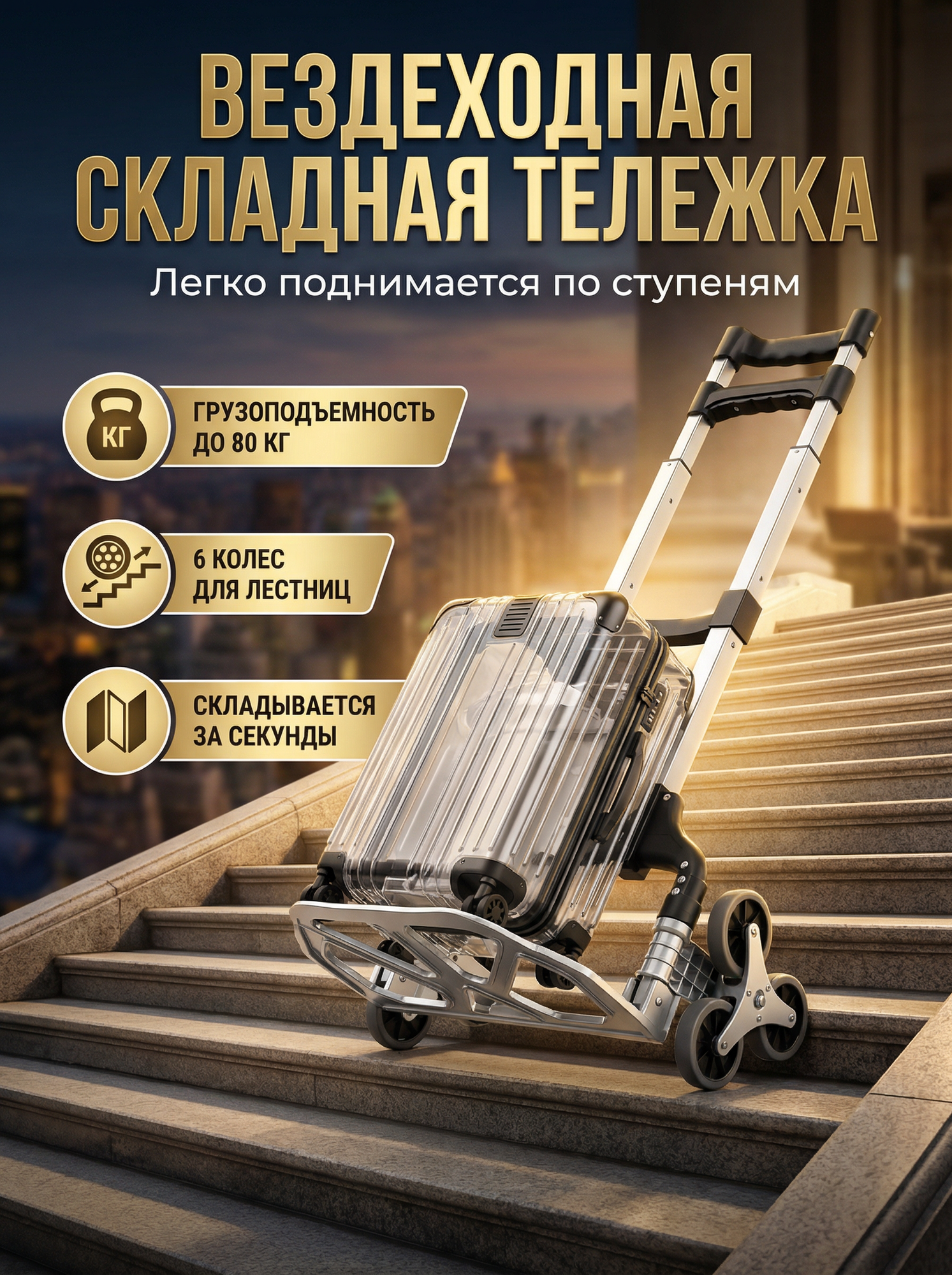 Тележка Вездеходная нагрузка 75 кг.