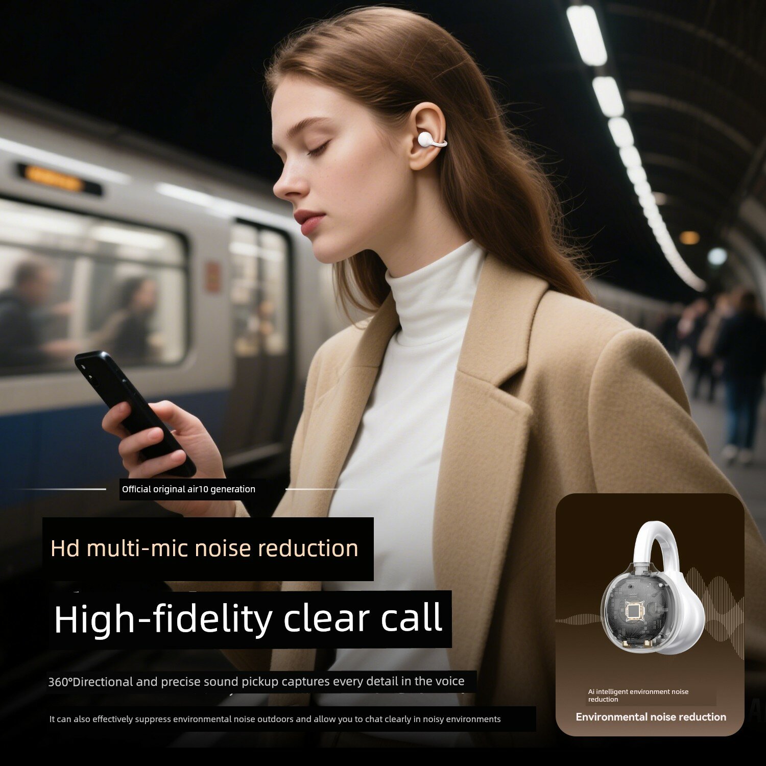 Беспроводные наушники True Wireless Bluetooth 5.4 с 30-часовой батареей, для игр и спорта, белый цвет