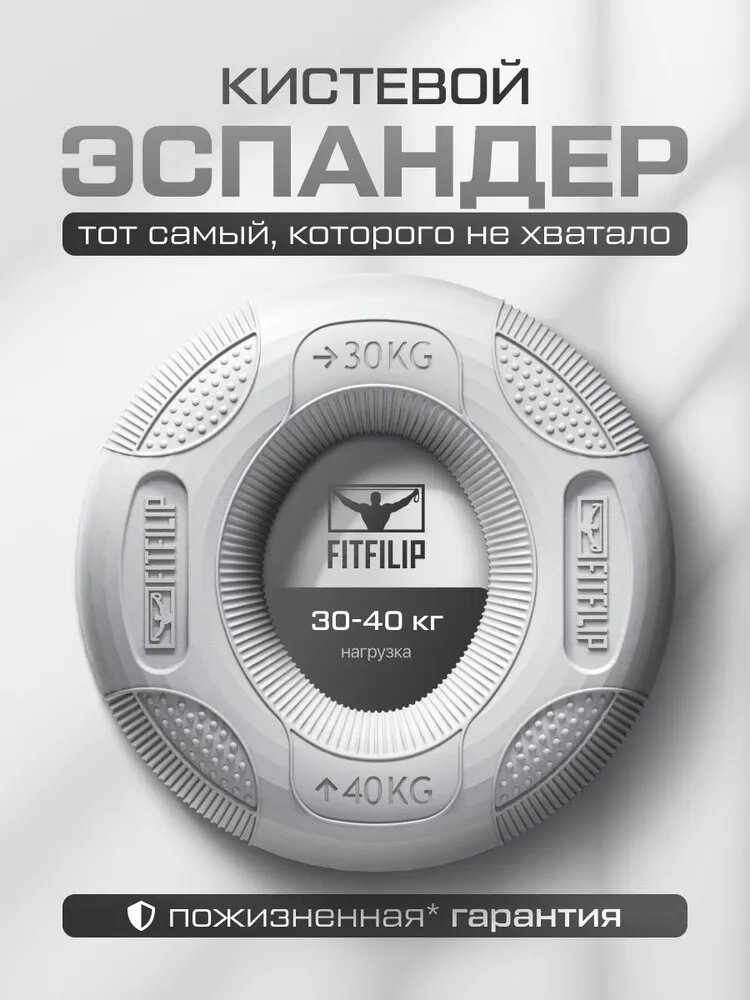 Эспандер кистевой FITFILIP, нагрузка 30кг - 40кг, двойной