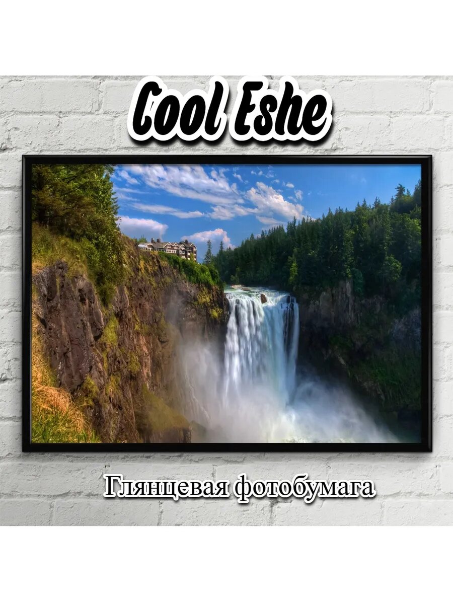 Плакат "Snoqualmie Falls Водопад в США" для интерьера А4