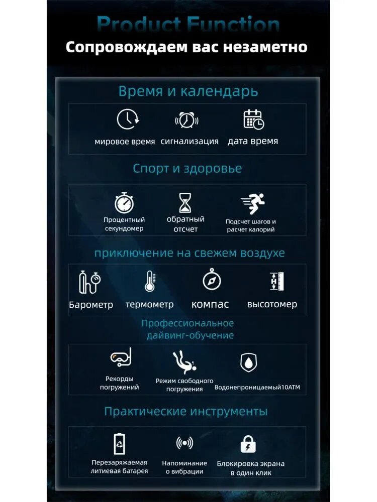 Ремешок, браслет для часов NORTH EDGE Apache-D, Черный, Текстиль, L (запястье 160–180 мм), водозащита — фото 1