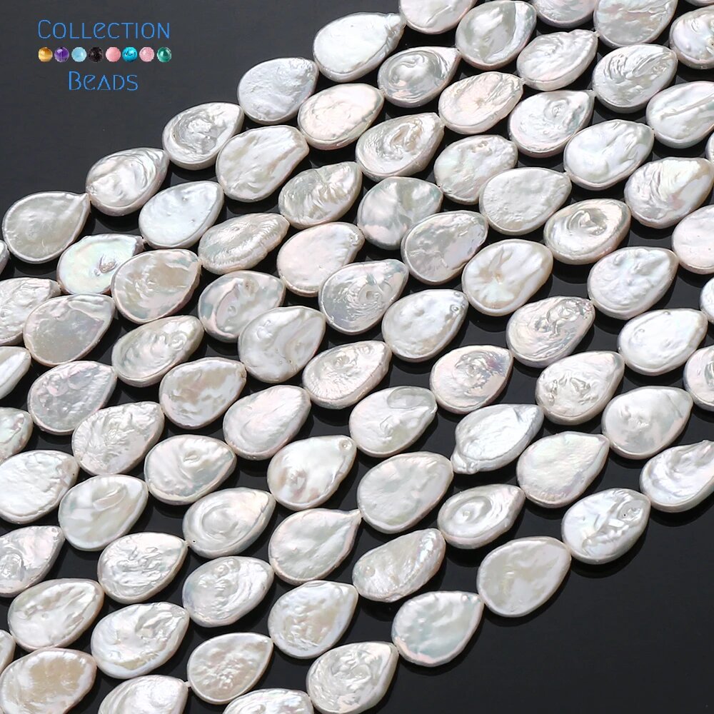 Пресноводные жемчужные бусины барокко Серебряный, 15x10mm 2pcs