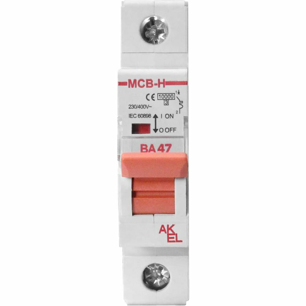 Выключатель автоматический Akel ВА47-MCB-H-1P-B10-AC 1P/10A/B/10kA 400240