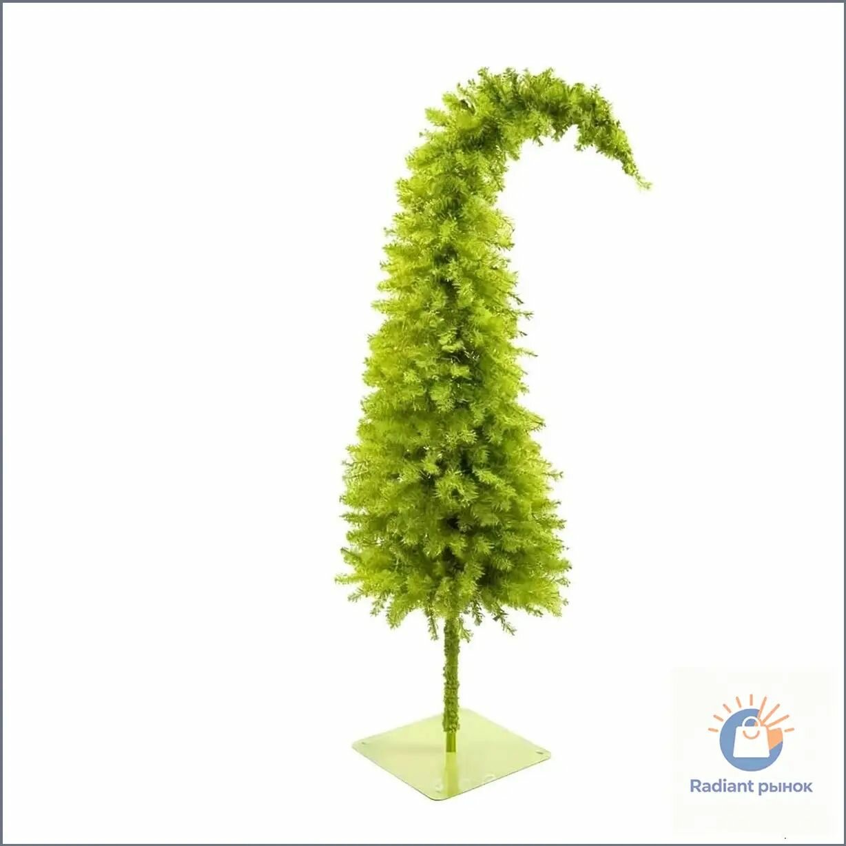Наклонная PVC-ёлка с гирляндой и шарами, 150cm
