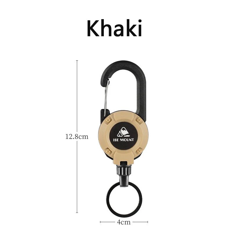Сверхмощная выдвижная катушка-карабин khaki 1pc