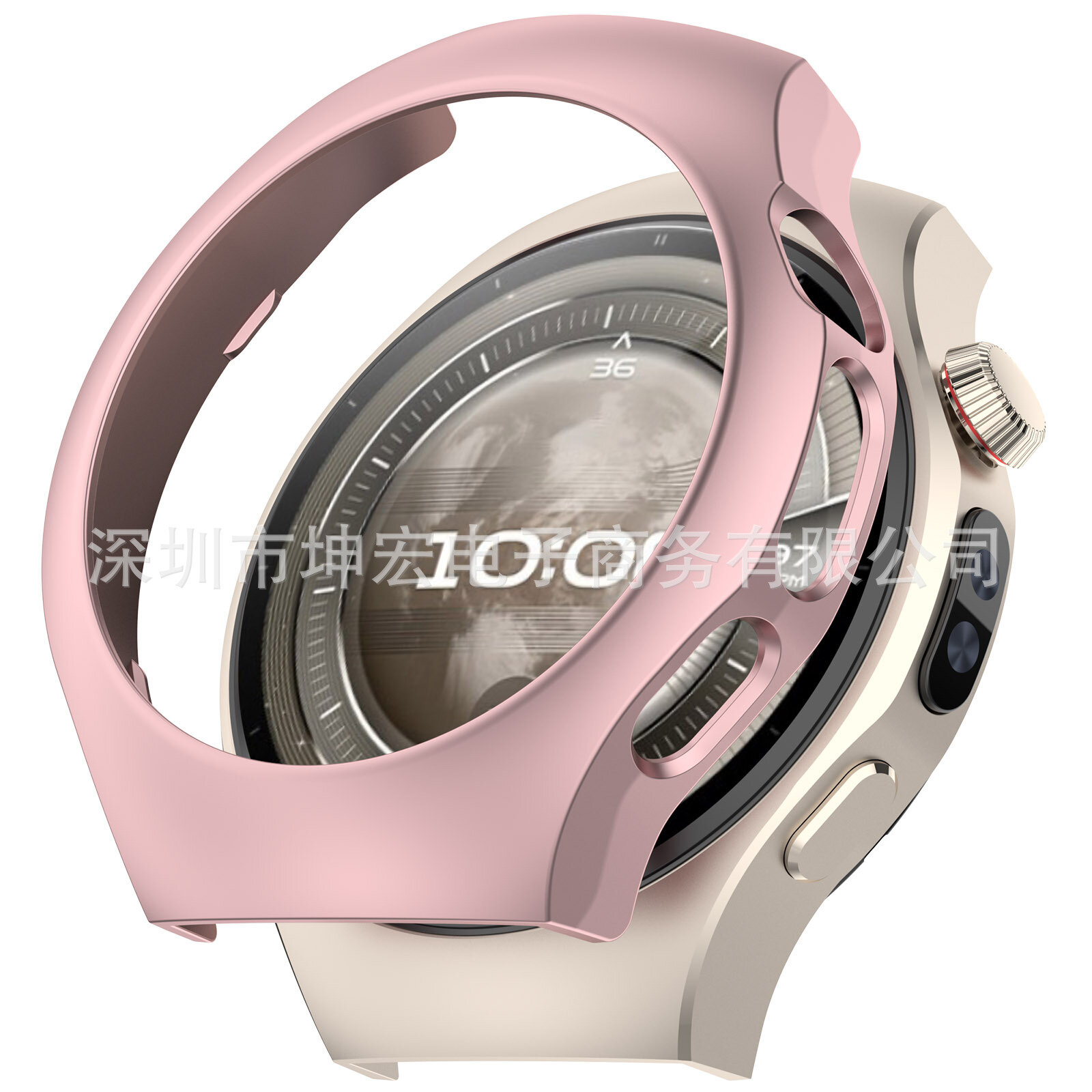 Вентилируемый ударопрочный чехол-полупокрытие для Huawei Watch 5 42 мм, мягкий силиконовый розовый защитный чехол
